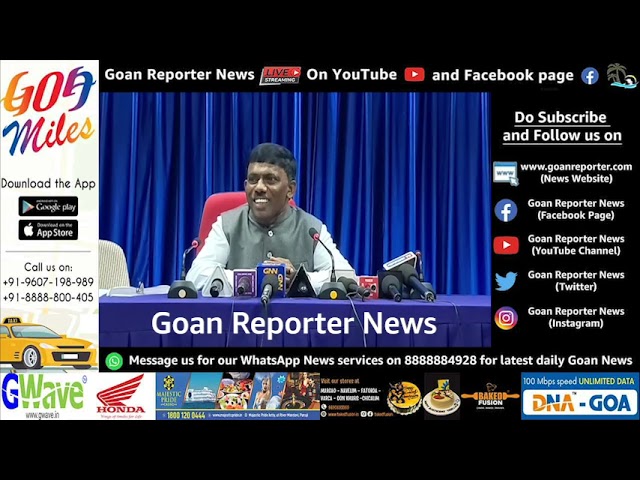 Goan Reporter-News, Live: Press Conference by Canacona Constituency MLA ...