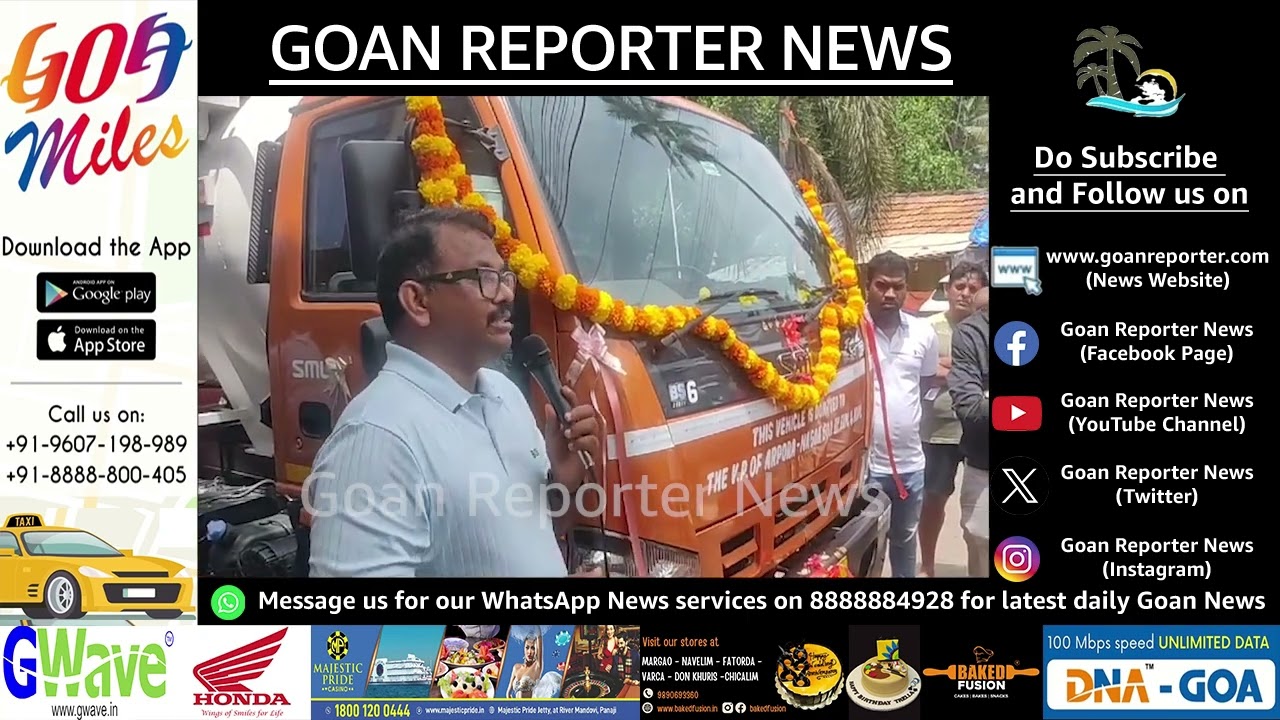 Goan Reporter News: Inauguration of Sewage Tanker by MLA Michael Lobo ...