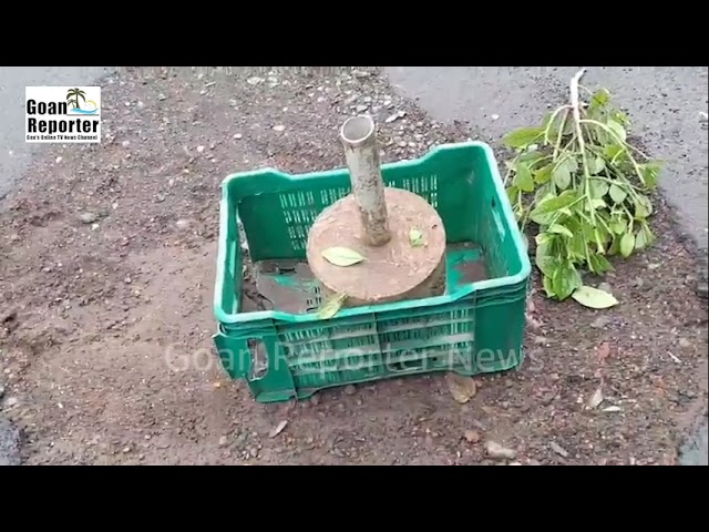 Goan Reporter: Locals in Old Goa Place Baskets on Potholes to Warn ...