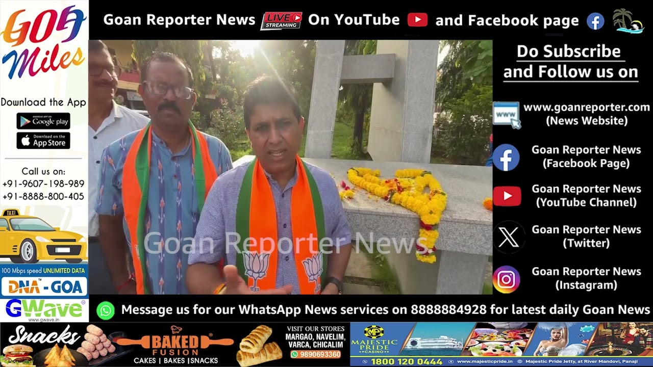 Goan Reporter: Vasco MLA Krishna Salkar Pays Tributes to Freedom ...